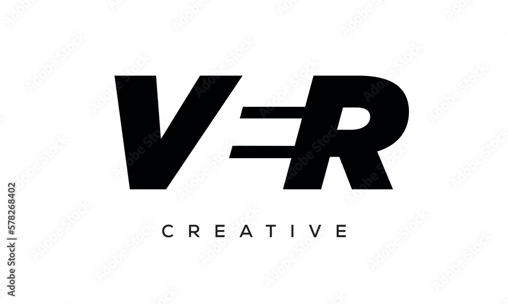 VER letters negative space logo design. creative typography monogram ...