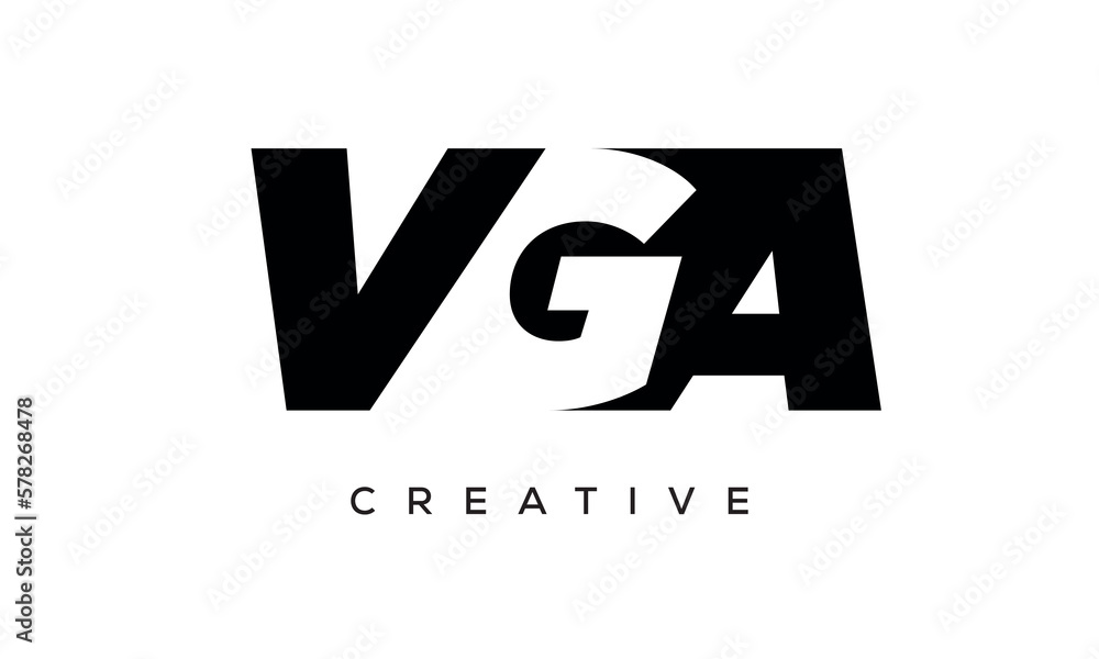 VGA letters negative space logo design. creative typography monogram ...