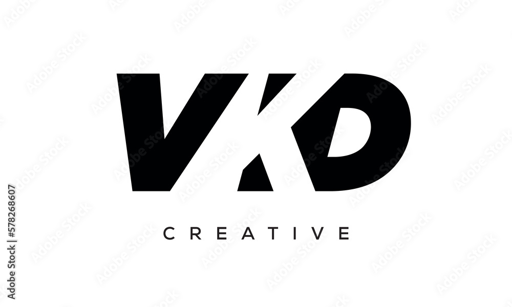 VKD letters negative space logo design. creative typography monogram vector Stock-Vektorgrafik ...