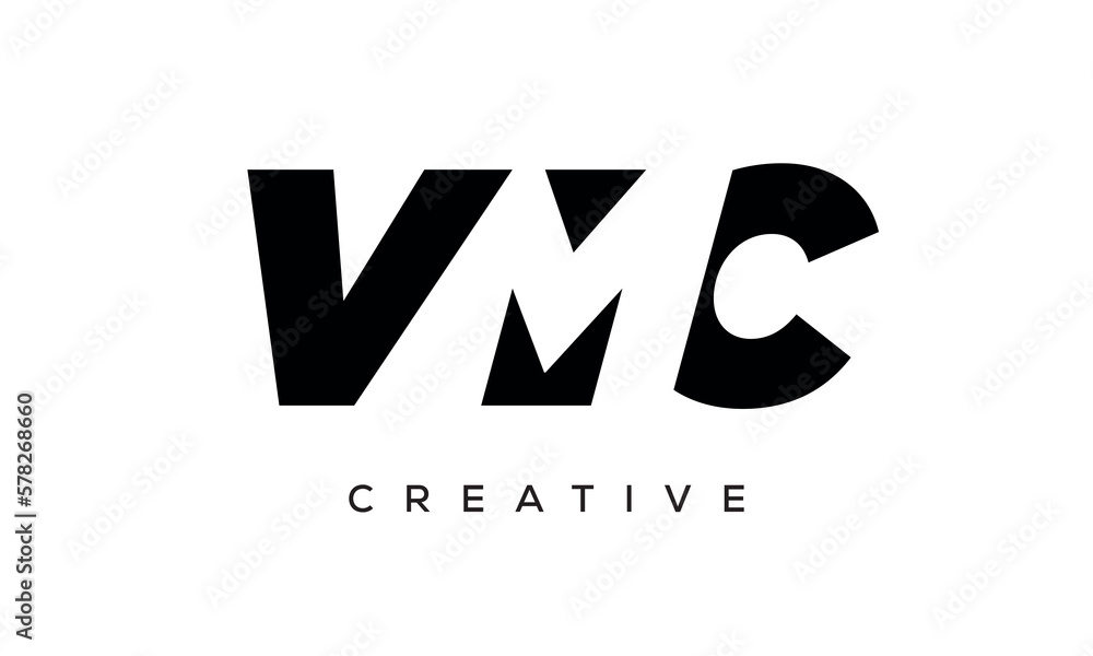 VMC letters negative space logo design. creative typography monogram ...