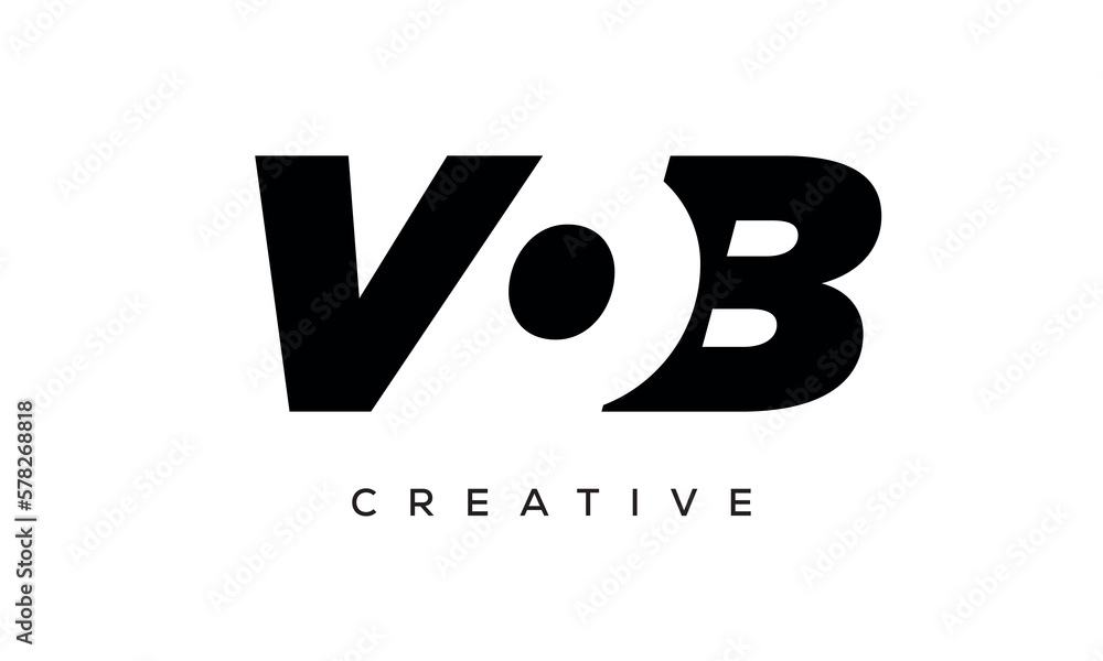 VOB letters negative space logo design. creative typography monogram ...