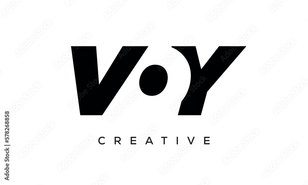 VOY letters negative space logo design. creative typography monogram ...