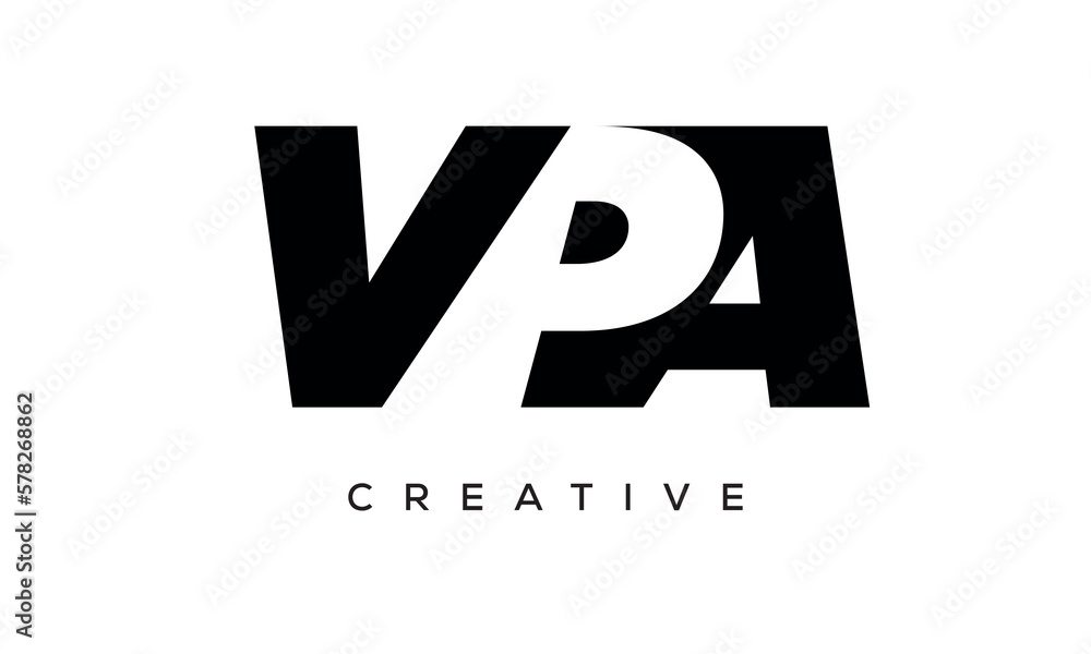 VPA letters negative space logo design. creative typography monogram ...
