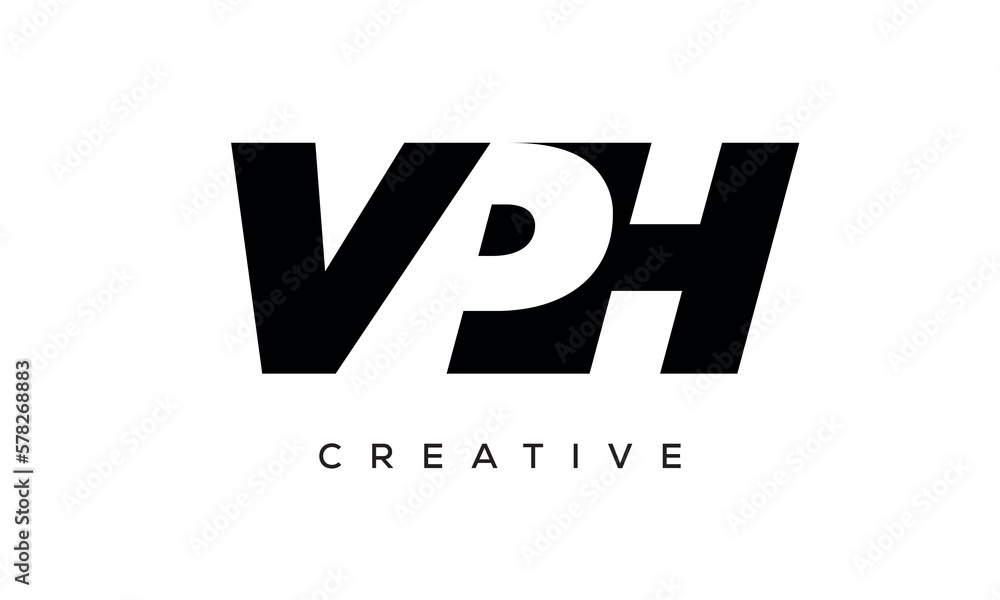 Vetor de VPH letters negative space logo design. creative typography ...