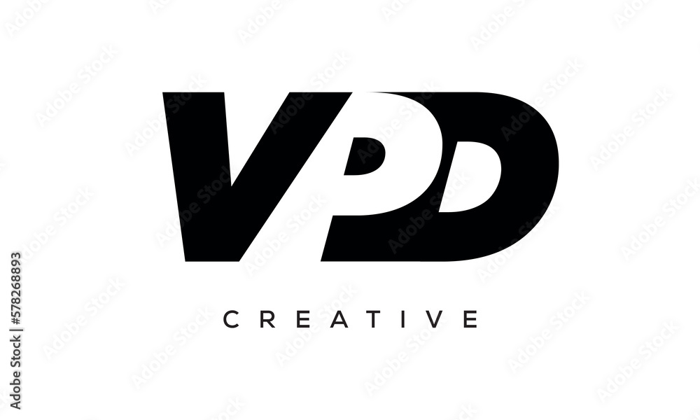 VPD letters negative space logo design. creative typography monogram ...