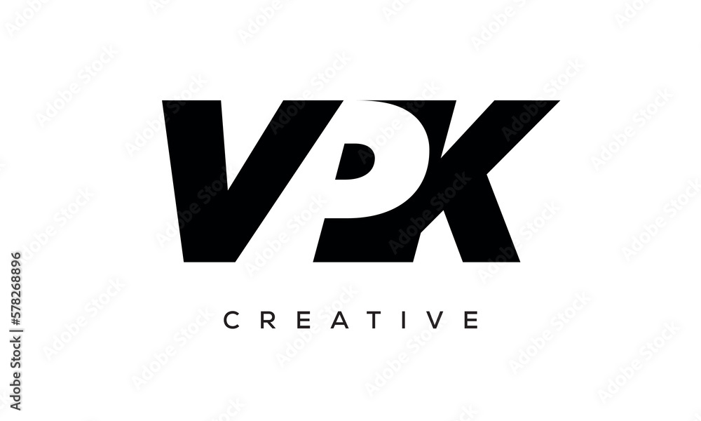 VPK letters negative space logo design. creative typography monogram ...