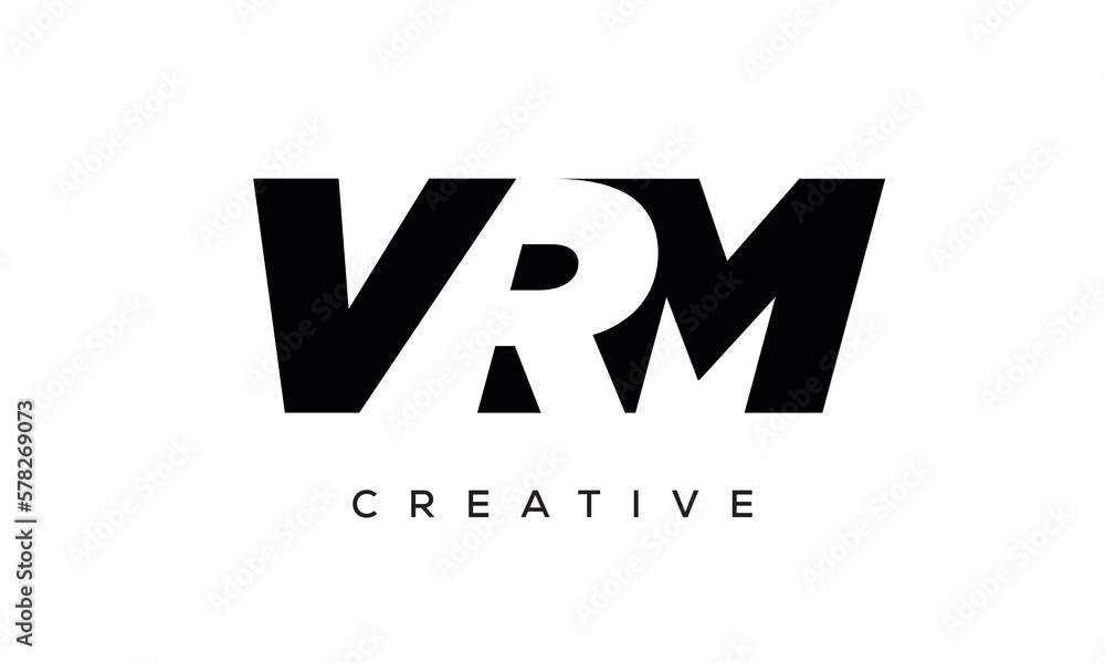 VRM letters negative space logo design. creative typography monogram ...