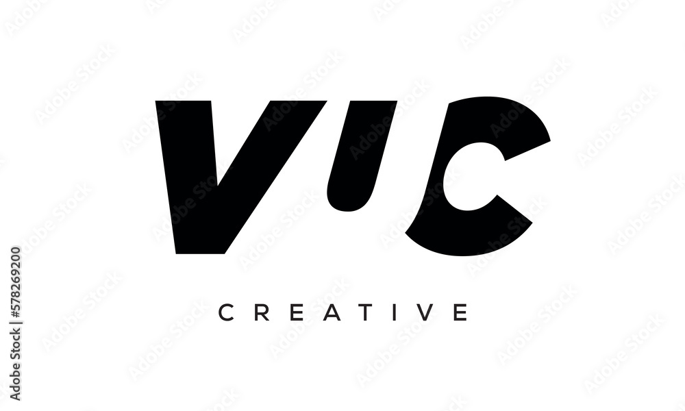 VUC letters negative space logo design. creative typography monogram ...