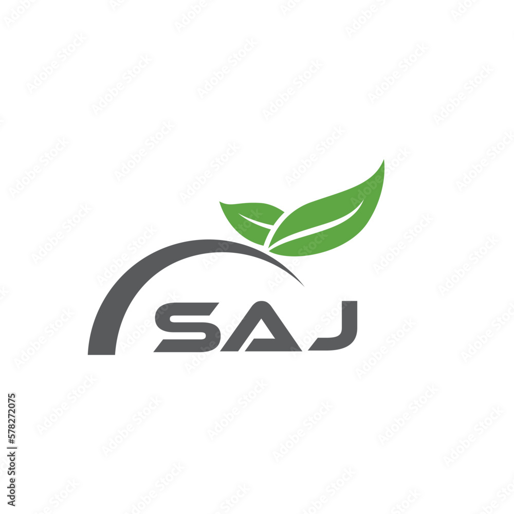 SAJ letter nature logo design on white background. SAJ creative ...