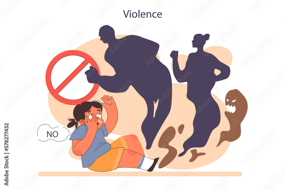 Violence, physical punishment of a child. Agression and lack of communication. Stock Vector ...