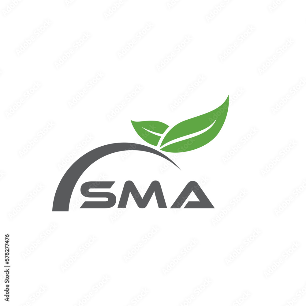SMA letter nature logo design on white background. SMA creative ...