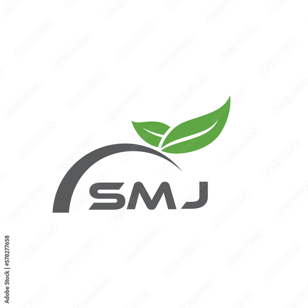 SMJ letter nature logo design on white background. SMJ creative ...