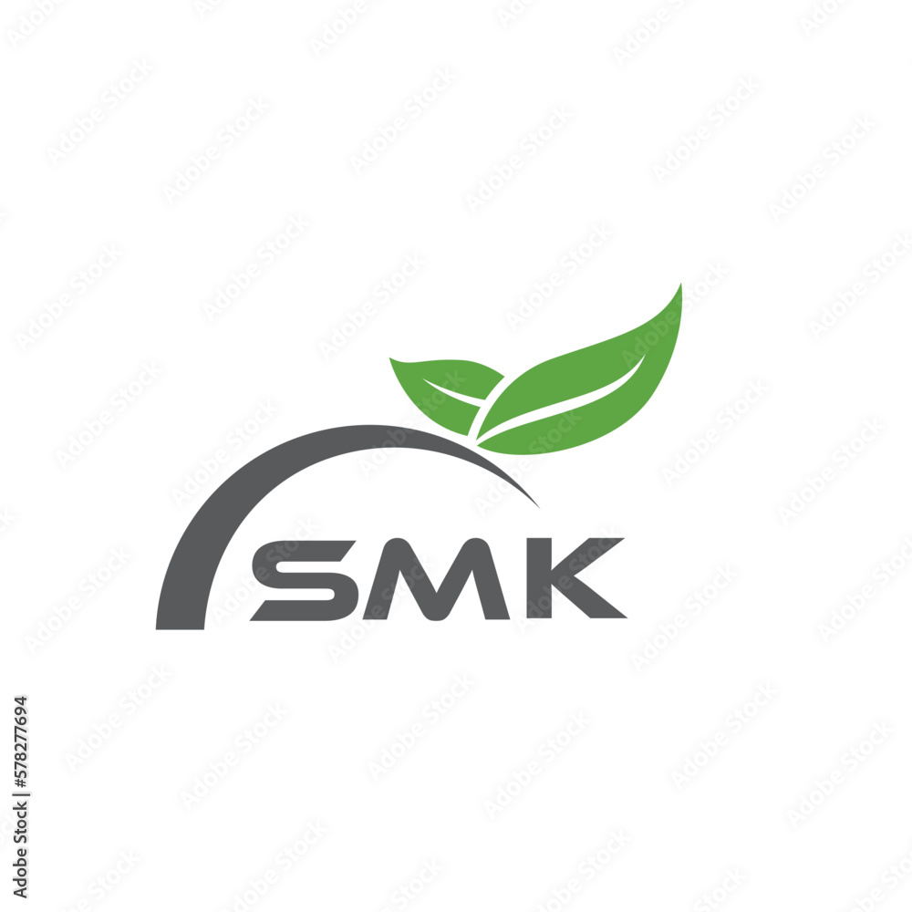 SMK letter nature logo design on white background. SMK creative ...