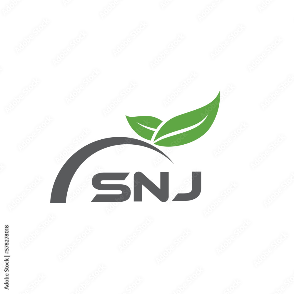 SNJ letter nature logo design on white background. SNJ creative ...