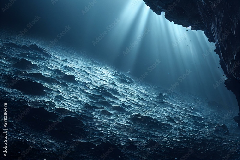 Mariana Trench - The Deepest Depths. Generative AI Stock Illustration ...