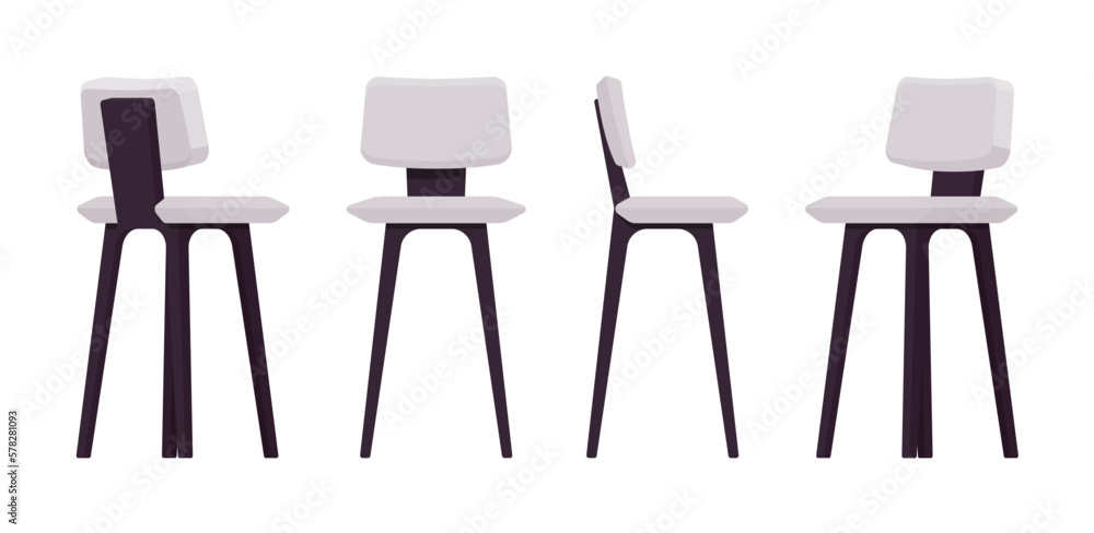 Bar stool tall chair furniture light set, wood height barstool. Cafe ...