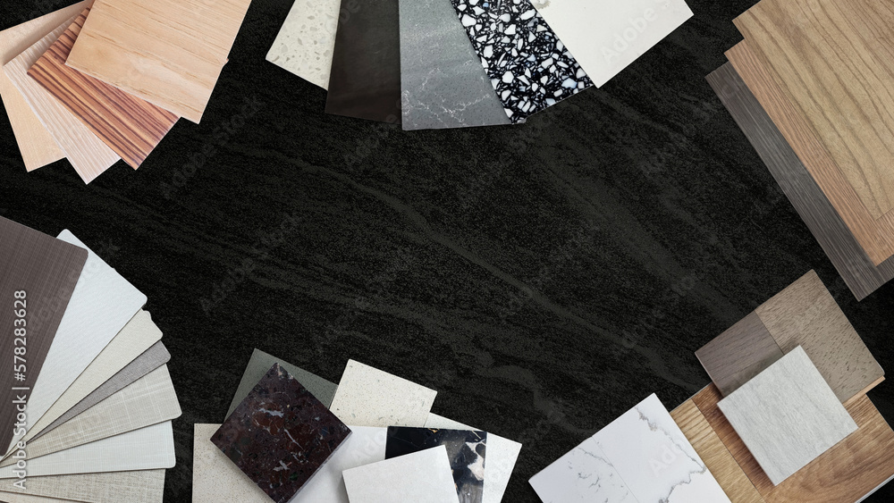 creativity house design ideas concept with sample of interior materials ...