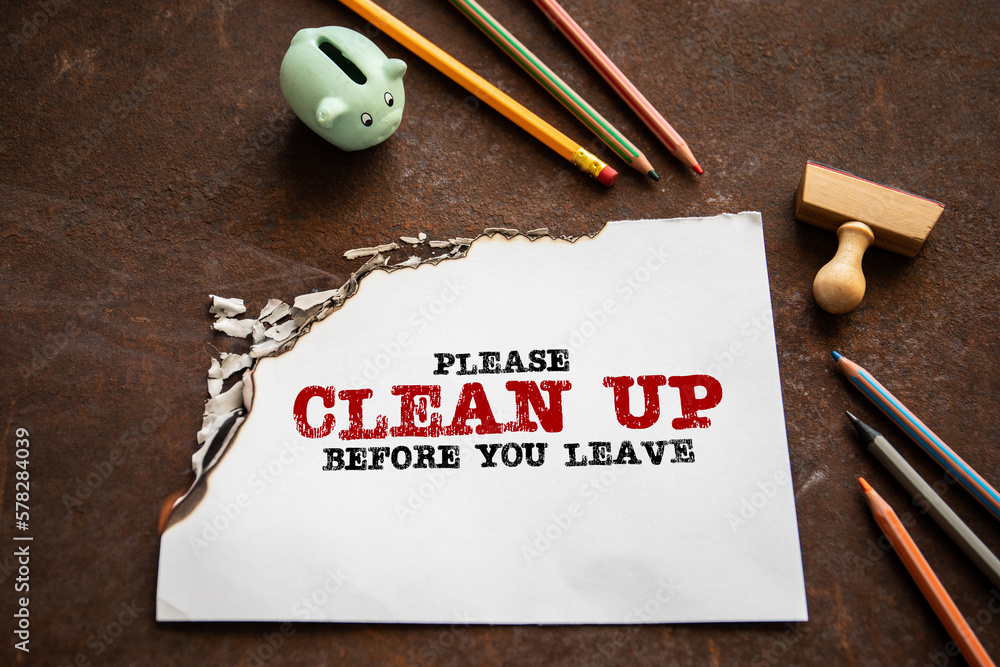 Please clean up before you leave. Burning sheet of paper on a rusting ...