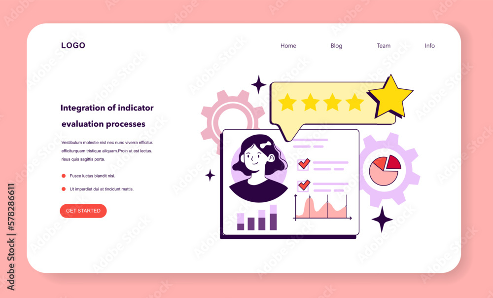 Integration Of Indicator Evaluation Processes Kpi Implementation Stock Vector Adobe Stock