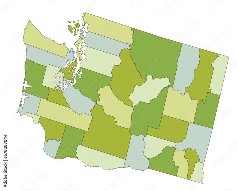 Highly detailed editable political map with separated layers ...