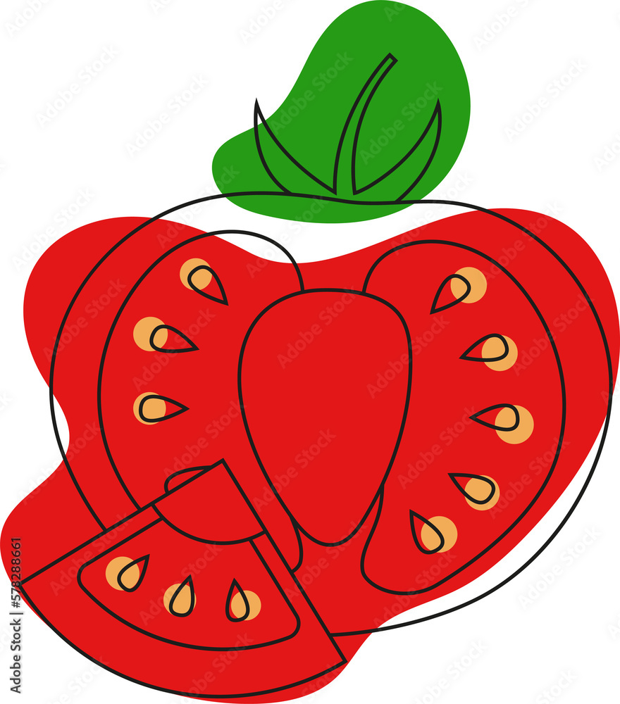 Abstract Tomato. Tomato Illustration Isolated or Transparent Background ...