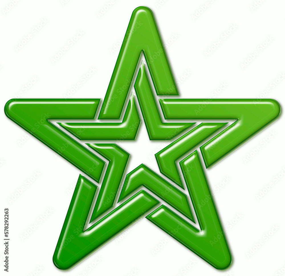 Celtic symbol, double star, Irish green. Symbol made with Celtic knots ...