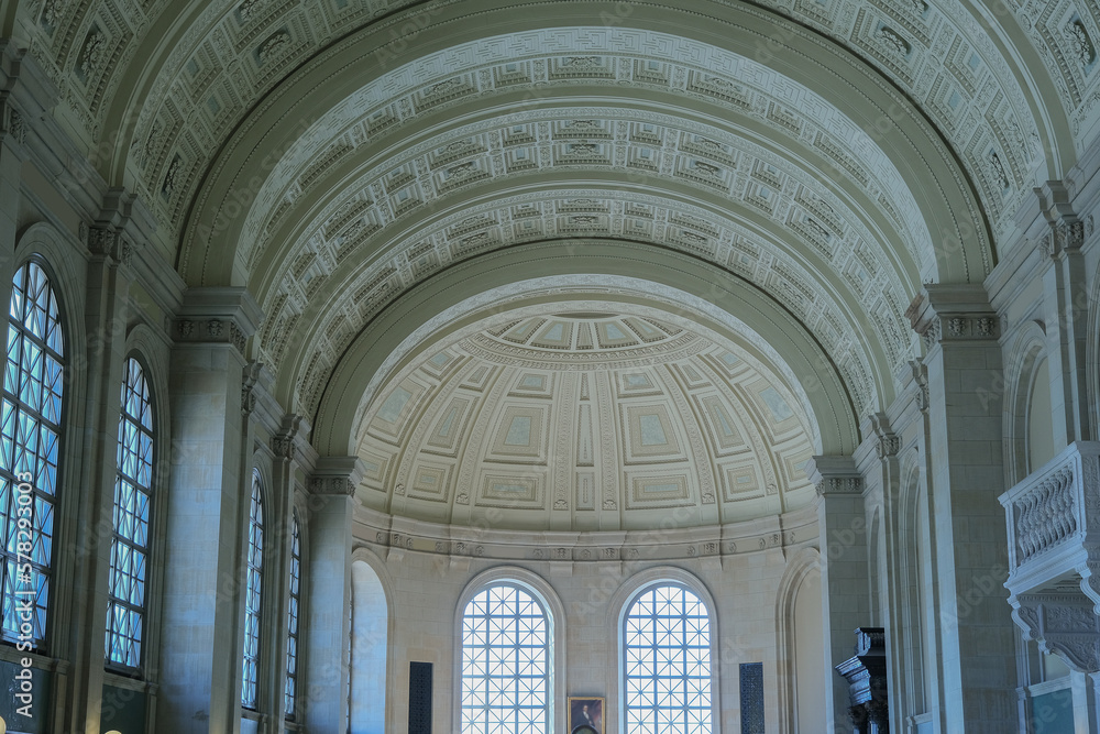 Breathtaking architecture details of panoramic dome mural columns ...