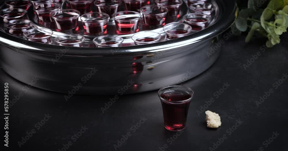 Taking communion concept - the wine and the bread symbols of Jesus ...