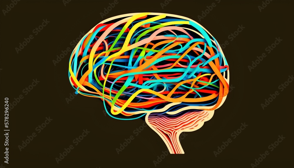 ภาพประกอบสต็อก Neurology concept depicted in an image of stylized brain ...
