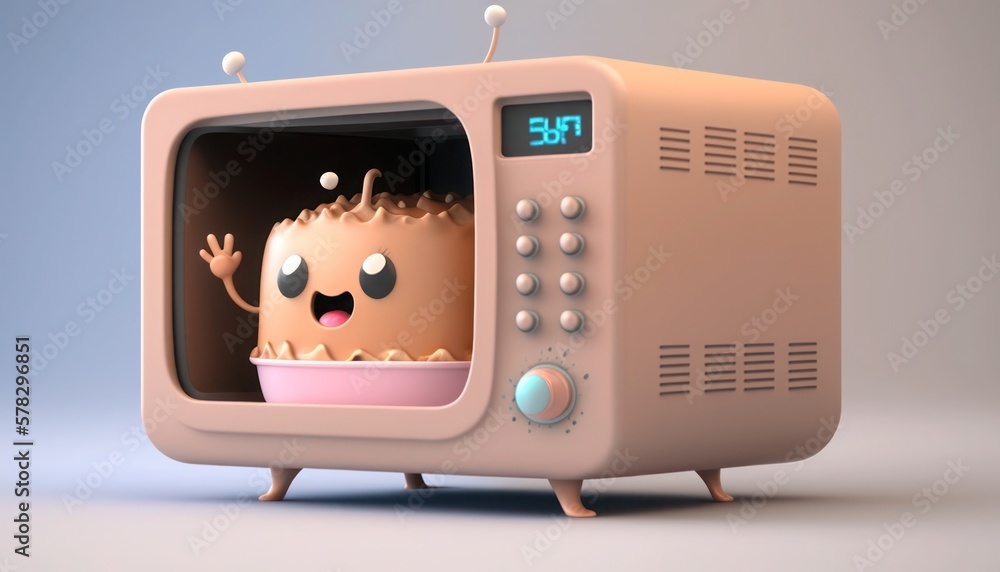 Cartoon microwave character, generative ai Stock Illustration | Adobe Stock