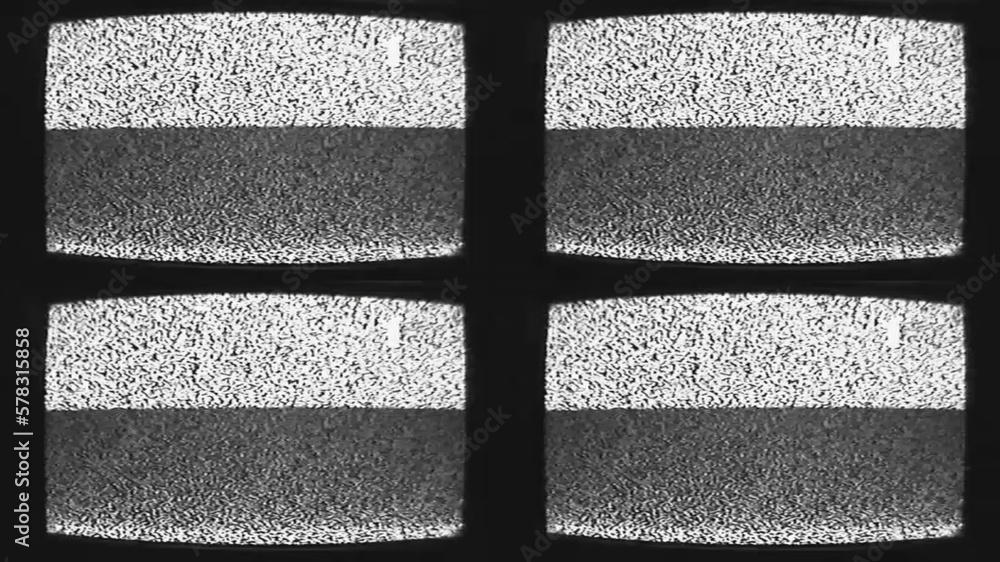 Screen glitch analog TV static noise. Retro technology. Black white ...