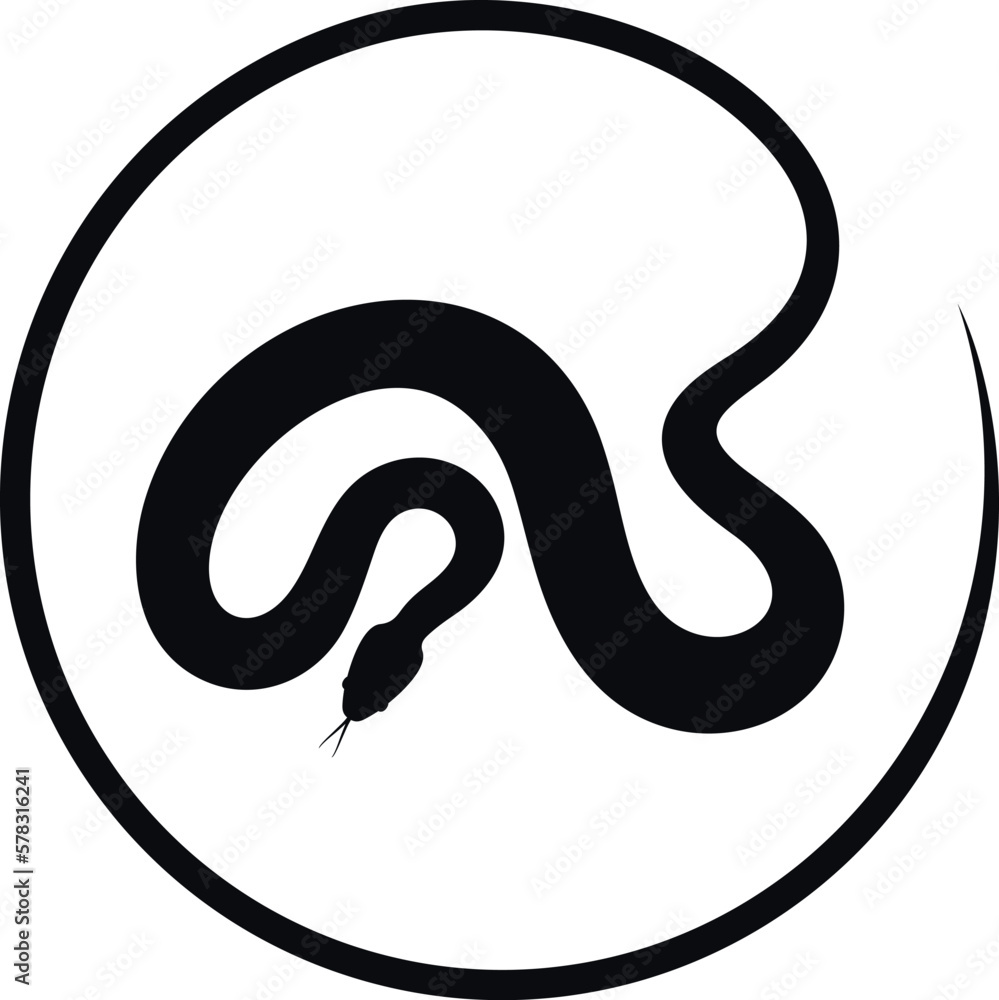 Snake logo. Isolated snake on white background Stock Vector | Adobe Stock