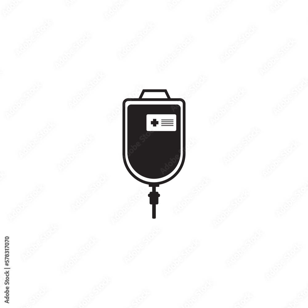 IV bag icon, blood bag icon, healing, hospital for app web logo banner ...
