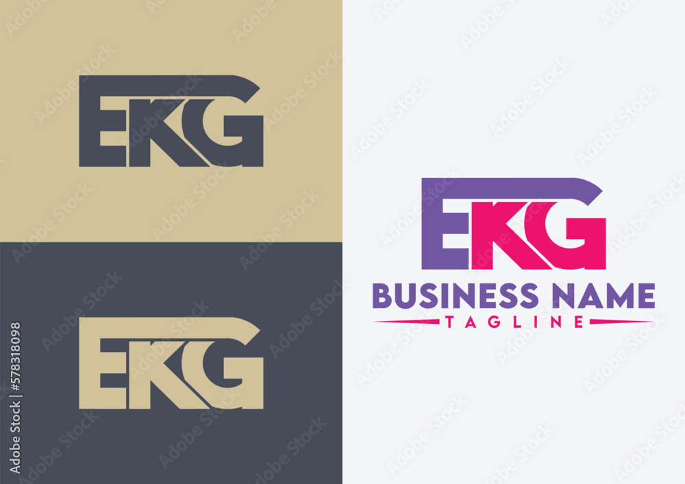 Letter EKG logo design, EKG letter logo Stock-Vektorgrafik | Adobe Stock
