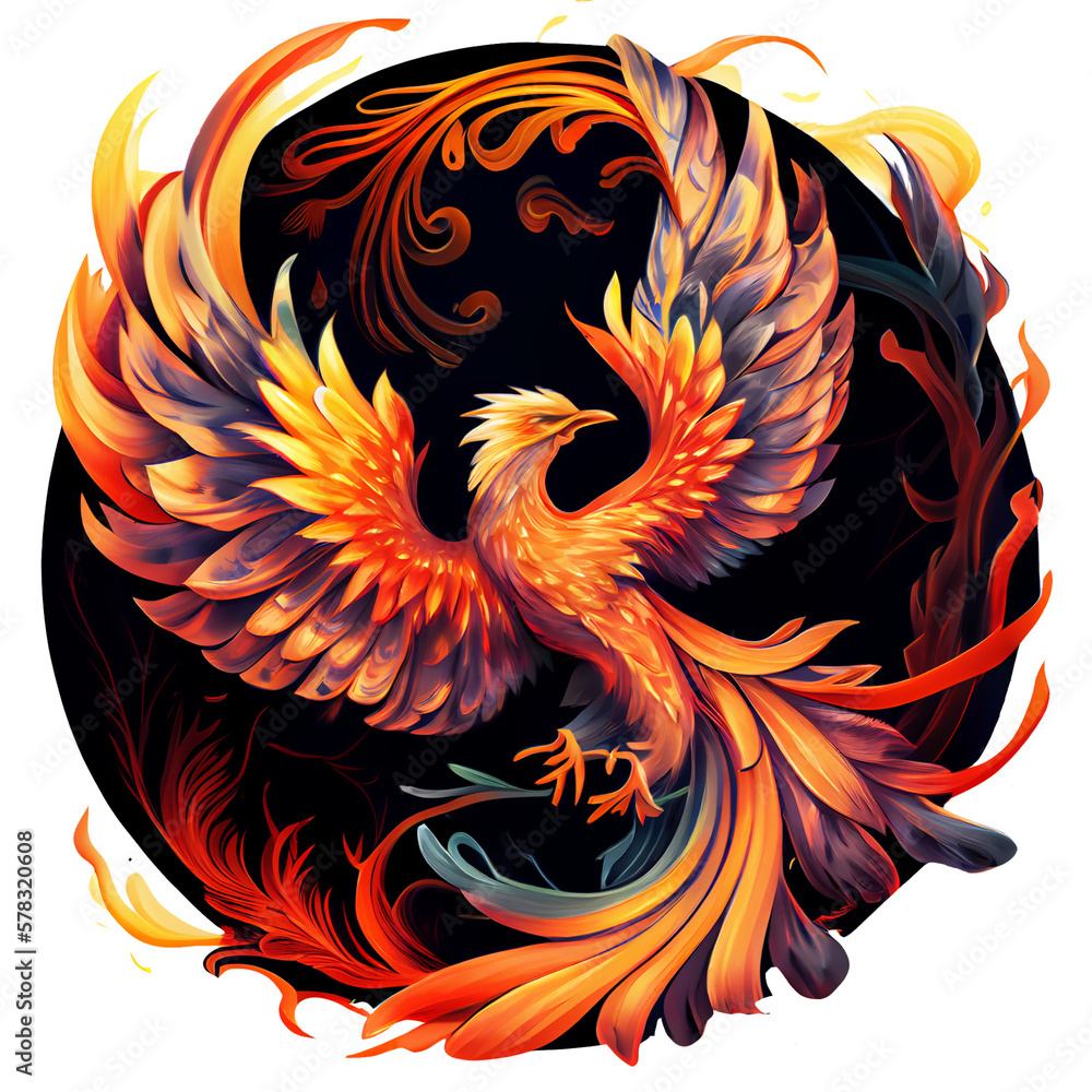 Mystical mythical character Phoenix, phoenix bird on a transparent ... Mystical mythical character Phoenix, phoenix bird on a transparent ...