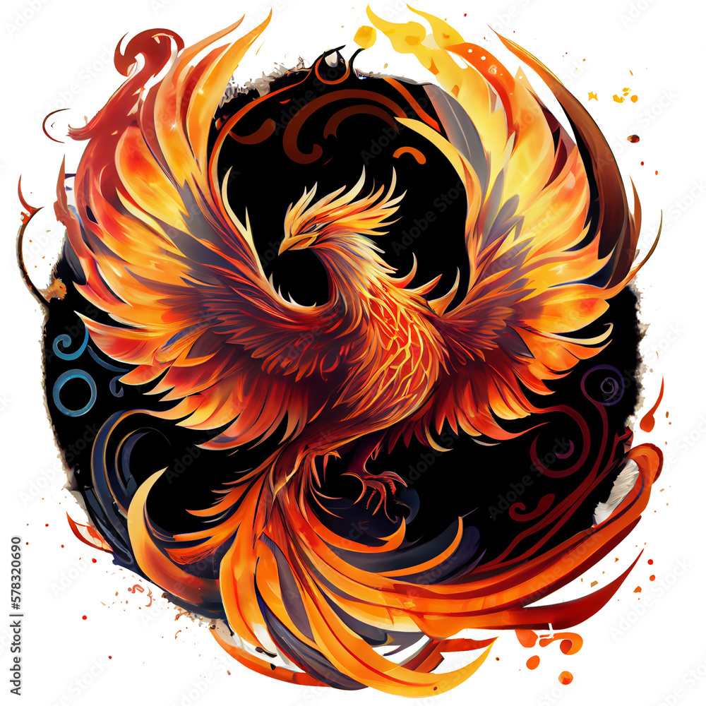 Mystical mythical character Phoenix, phoenix bird on a transparent ...