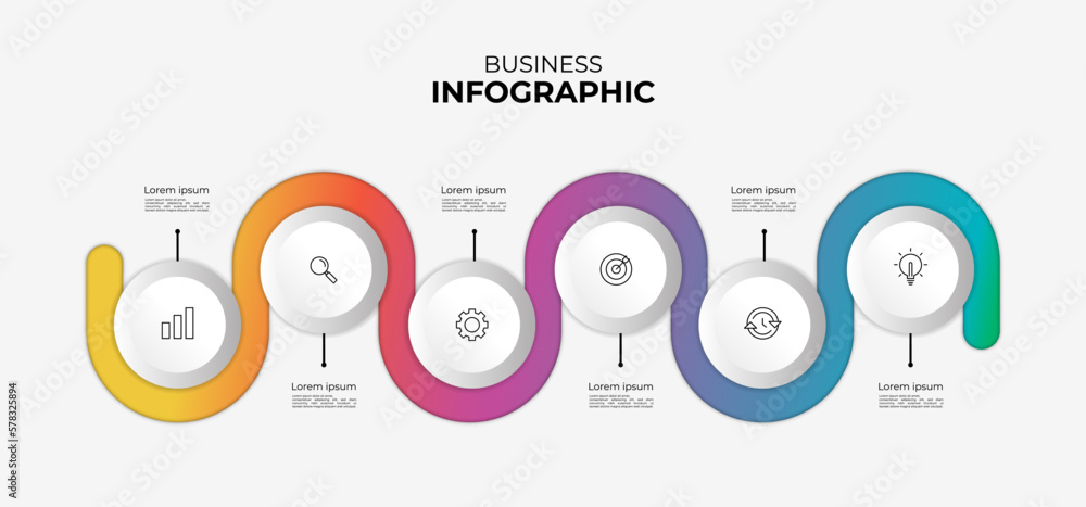 Vector infographic label template with icons. 6 options or steps ... Vector infographic label template with icons. 6 options or steps ...
