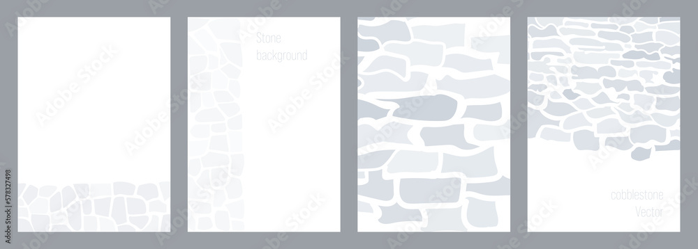 Stone pathway. Cover page design. Minimal nature background set. Vector ...