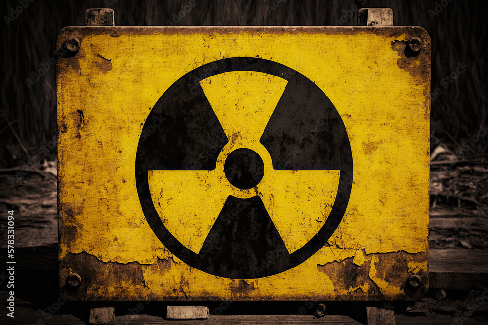 Prepare for Danger Yellow Warning Sign with Haunting Black Radiation ...