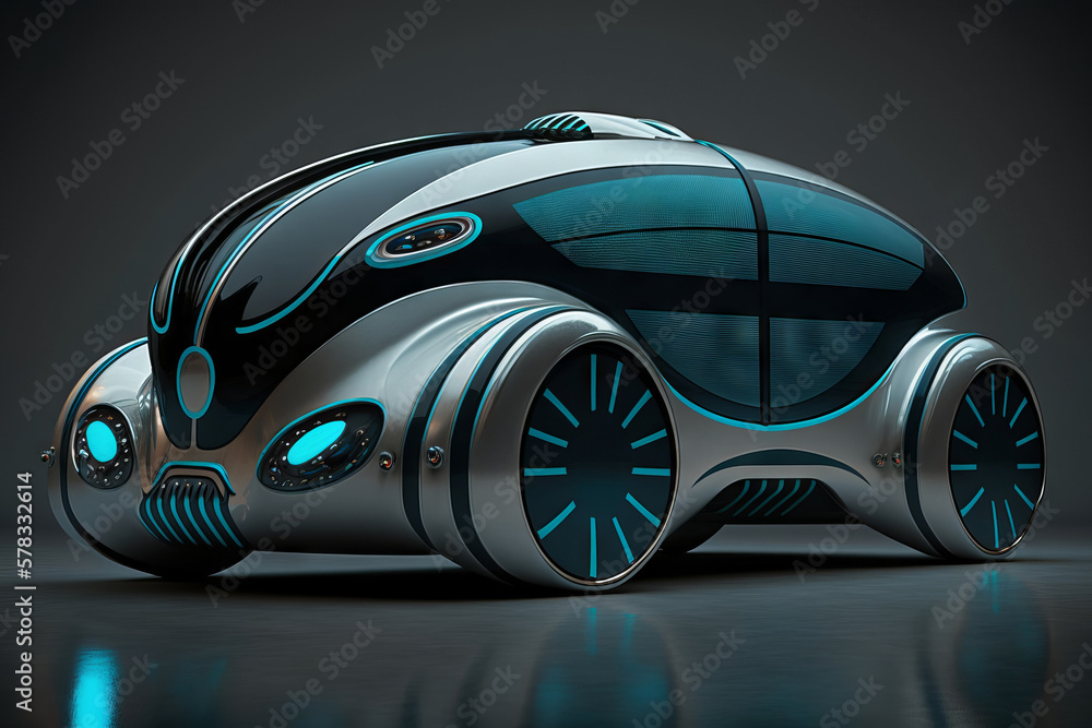 Generative AI of a brand-less generic concept car in studio environment ...