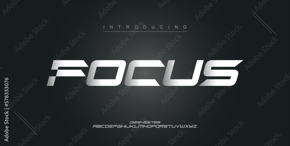 Focus digital modern alphabet new font. Creative abstract urban ...