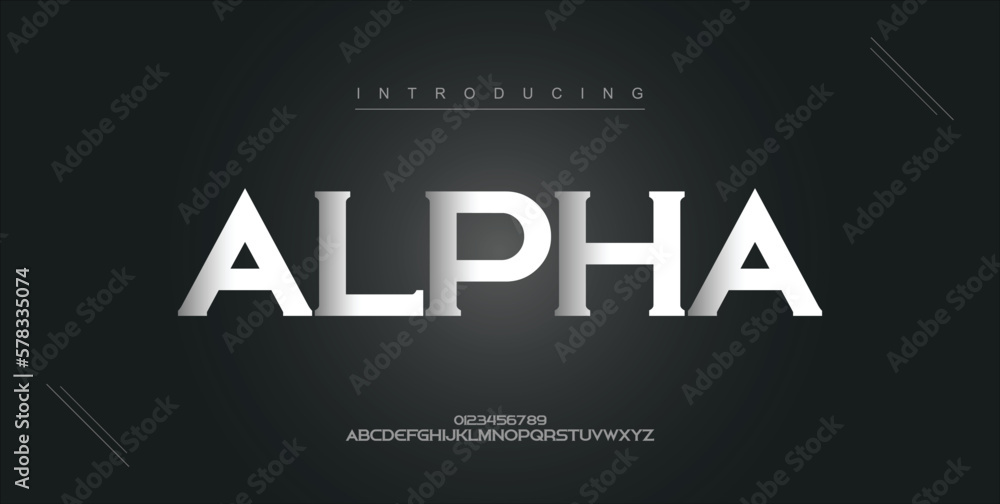 Alpha digital modern alphabet new font. Creative abstract urban ...