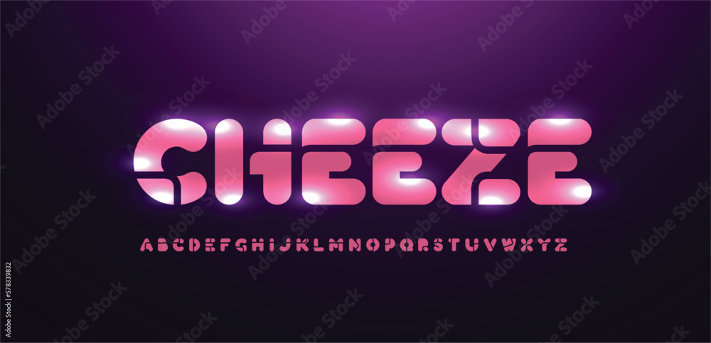 Cheeze font alphabet letters outline linear contour typography techno ...
