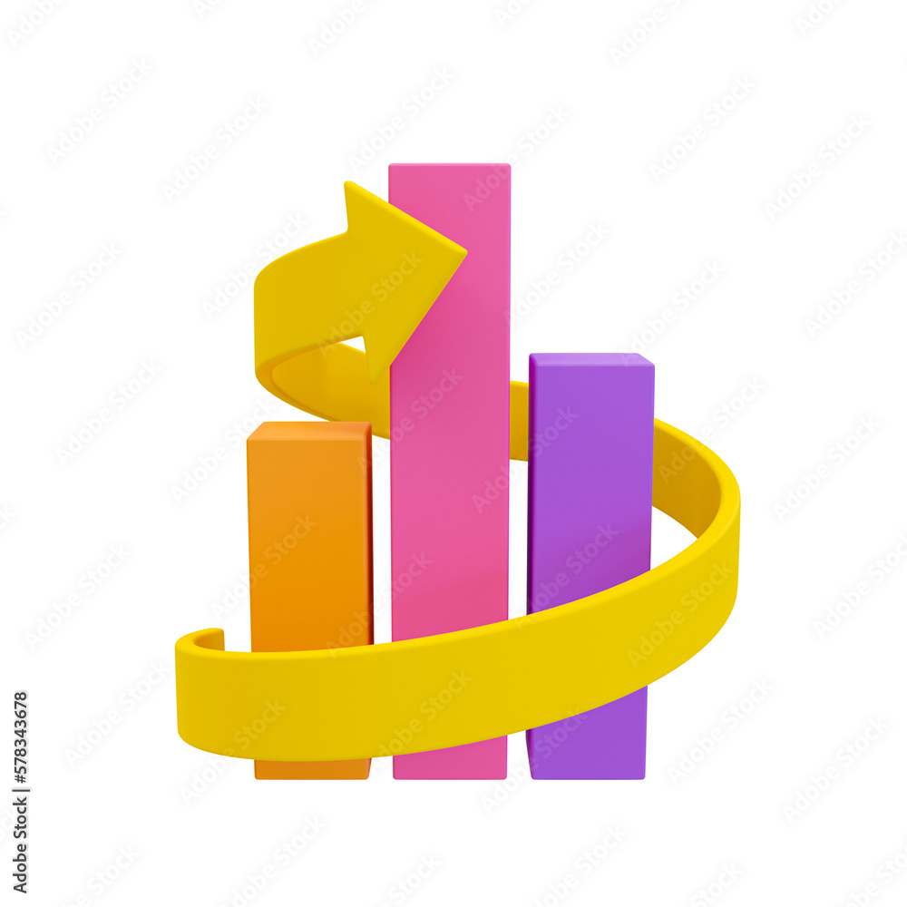 3d blank bar graph template. bar chart mock up. data analysis. colorful ...