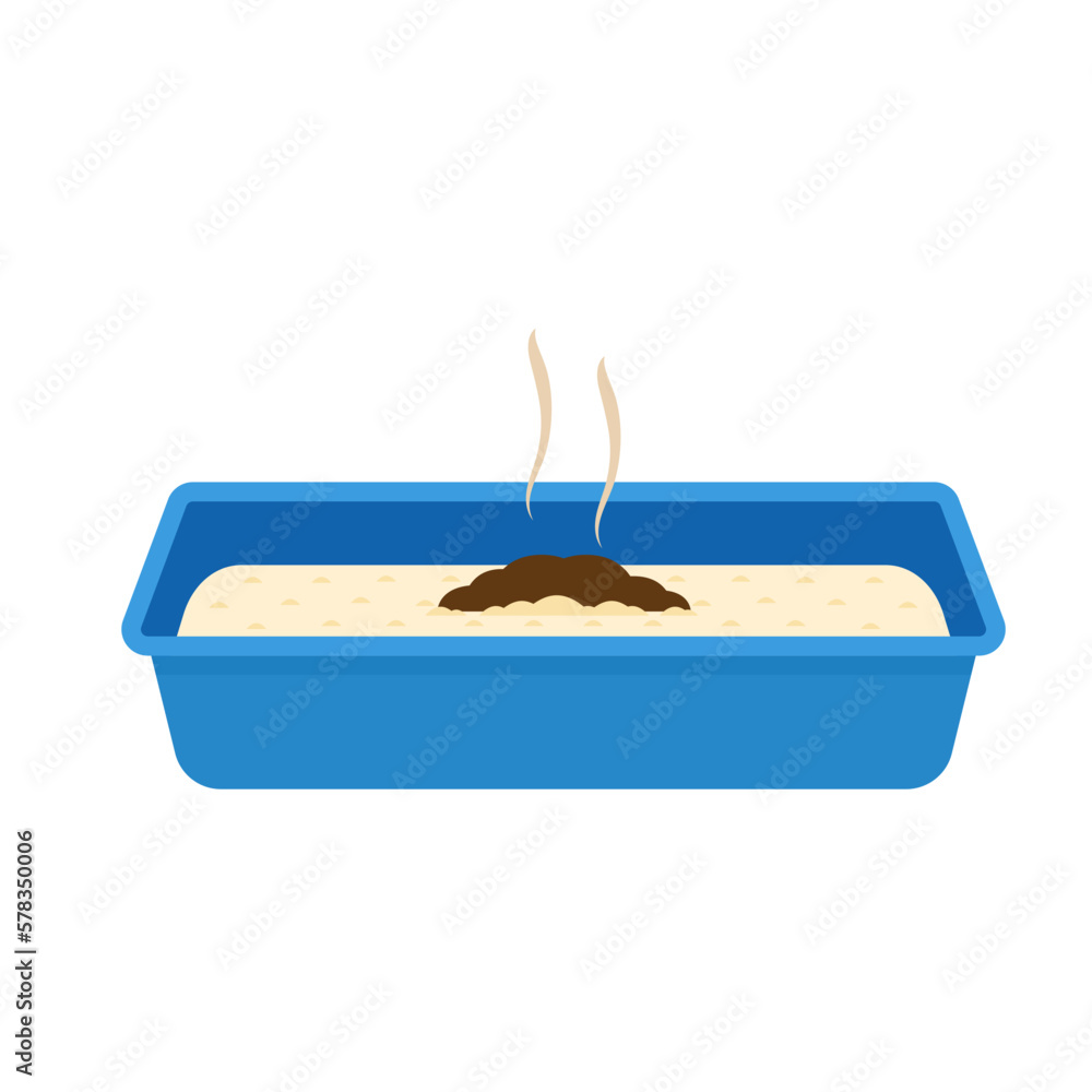 Cat litter toilet icon. Linear logo of Pet cleaning. illustration of ...