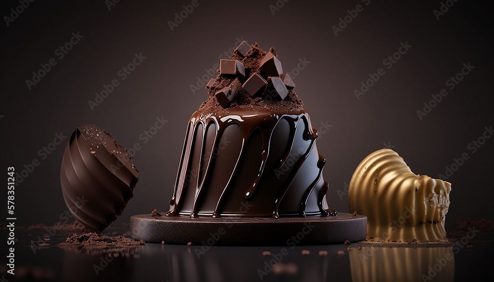 Delicious chocolate desserts. Chocolate sculptures. Elegant chocolate ...