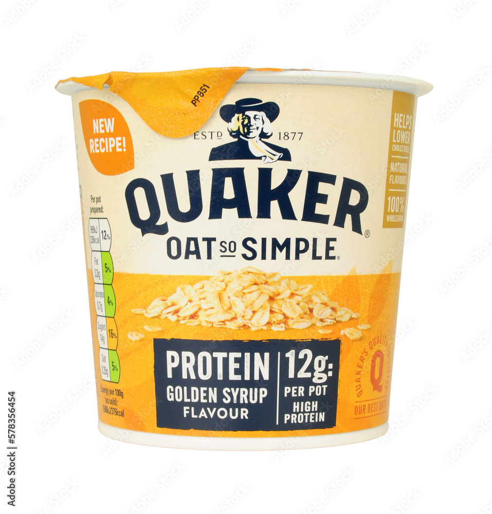 Quaker oat so simple golden syrup flavour instant porridge oats in a ...
