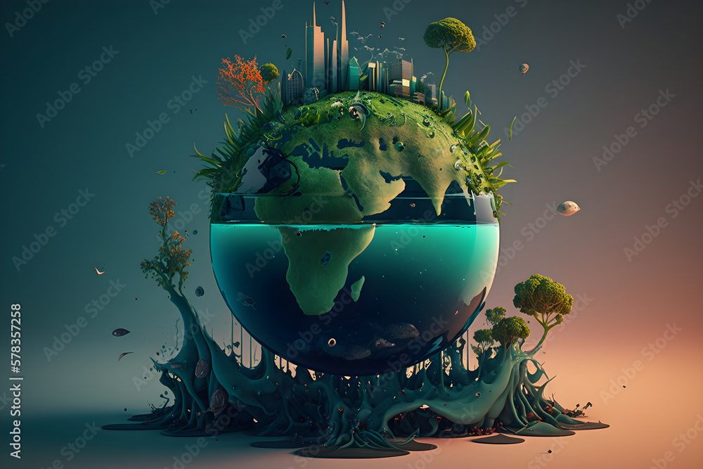 Illustration of global warming and Enviornment concept. The climate ...
