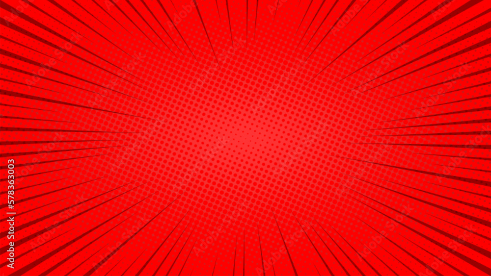 Red comic pop art vintage background with halftone dots Stock Vector ...