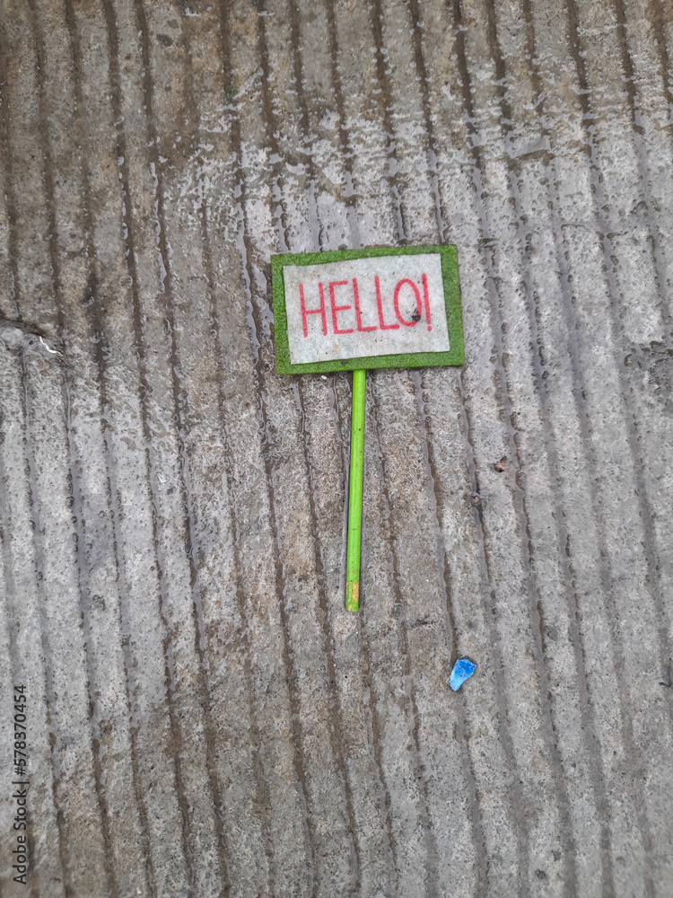 green color palette with hello embossed in lettering Stock Photo ...